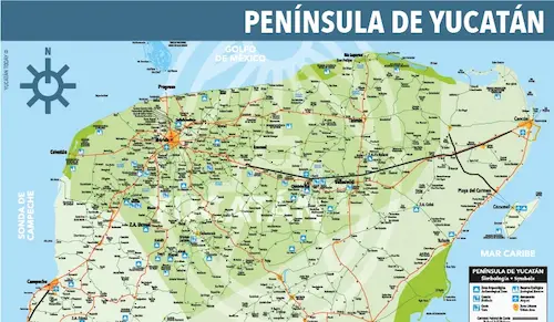 Mapa de Península de Yucatán | Yucatán Today